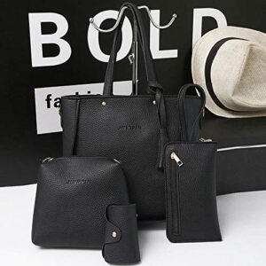 4pcs 2023 Tote Bag for Women Leather Bags Ladies Purse Shoulder Bags Girls Travel Bag Casual Satchel Handbags for Women