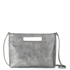 the sak linden 3-in-1 convertible crossbody bag in crochet, adjustable multi use strap, dark silver