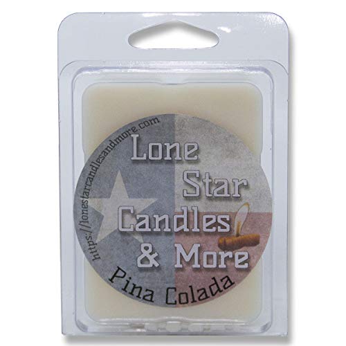 Pina Colada, Lone Star Candles & More's Premium Strongly Scented Hand Poured Wax Melts, A Blend of Sweet Coconut and Pineapple Juice, USA Made in Texas, 12 Wax Cubes, 2-Pack