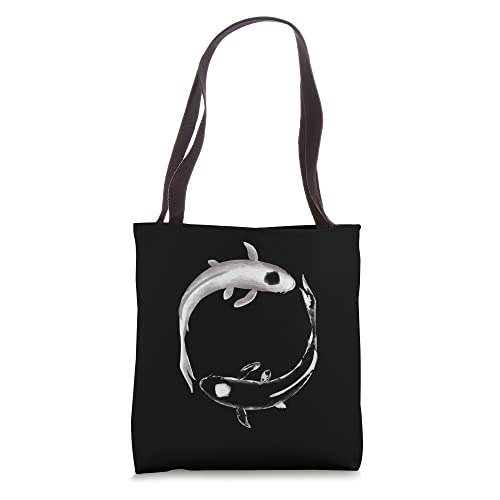 Yin Yang Japanese Koi Fish Nishikigoi Sanke Showa Carp Fish Tote Bag