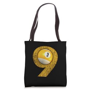 9-ball pool ball art tote bag