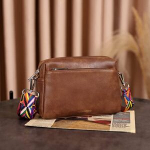 WESTBRONCO Small Crossbody Bags for Women, Shoulder Handbags, Wallet Satchel Purse with Adjustable Strap Brown