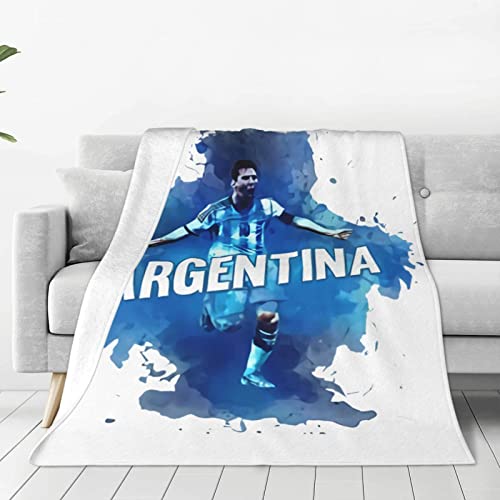 King of Argentina #10 Messi Super Soft Fleece Throw Blanket Ultra-Soft Micro Blankets for Car Sofa