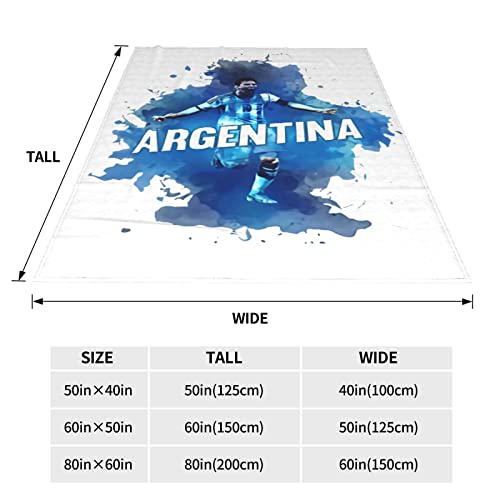 King of Argentina #10 Messi Super Soft Fleece Throw Blanket Ultra-Soft Micro Blankets for Car Sofa