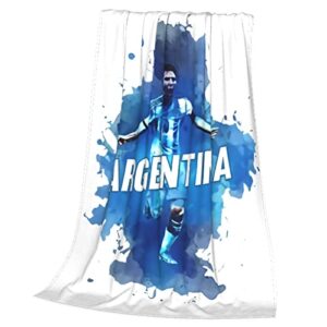 King of Argentina #10 Messi Super Soft Fleece Throw Blanket Ultra-Soft Micro Blankets for Car Sofa