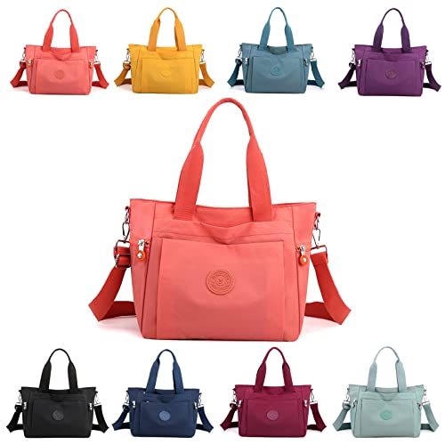 2023 Summer Female Multi-Color Large-Capacity Tote Bag, Women's Shoulder Handbags, Travel Canvas Bag for Women (Rose Red)