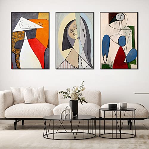 Wall Art Canvas Wall Art Framed Wall Art Simple Abstract Wall Art 24 "X 32" Black Frame 3 Piece Suite Suitable For Living room Bedroom Bathroom Dining Room Kitchen Office Wall Decor Aesthetic Wall Art (grey, 24 "X 32" X 3 pieces)