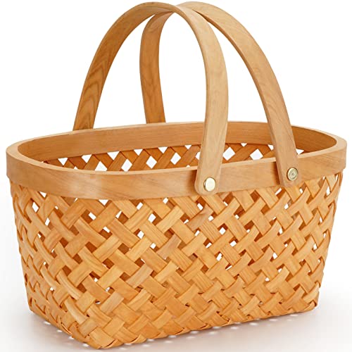 Small Woochip Wicker Baskets, Baskets for Gfits Empty, Picnic Baskets, Easter Basket, Baskets for Collecting Egss, Kids Toys, Holloween, Christmas - Honey