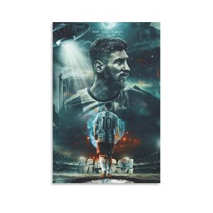 kroity football stars messi canvas poster art wall decor (unframed) (30cm×45cm) (12in×18in) for living room