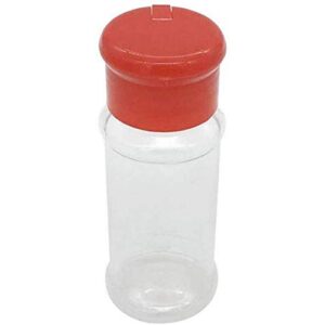 Misaso 50 Empty Plastic Spice Bottles for Storing Barbecue Seasoning Salt Pepper Etc. 100Ml / 3.3Oz, Red