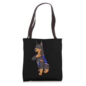 dobermann dog love dad puppy owner doble tote bag