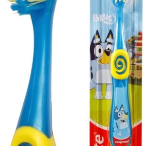 Colgate Bluey Toothbrush for Children with Suction Cup, Kids 2-5 Years Old, Extra Soft (Colors & Characters Very) - Pack of 6