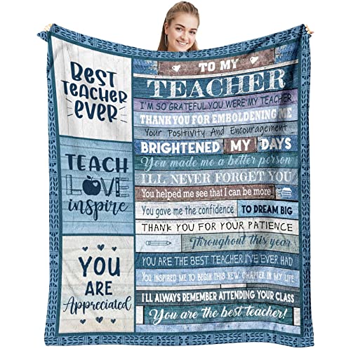 Teacher Gifts for Women, Best Teacher Appreciation Gifts for Mothers Day, Back to School Teacher Gifts, Gifts for Teachers from Students, Thank You Gift for Teacher Throw Blanket 60 x 50 Inch