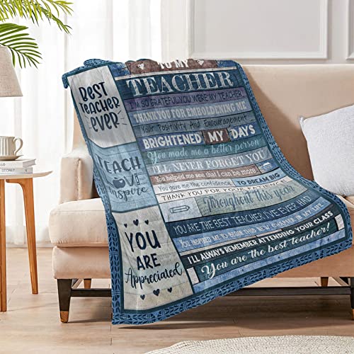 Teacher Gifts for Women, Best Teacher Appreciation Gifts for Mothers Day, Back to School Teacher Gifts, Gifts for Teachers from Students, Thank You Gift for Teacher Throw Blanket 60 x 50 Inch