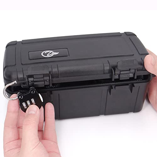 OZCHIN Black Storage Box Resistant Storage Container with Combination Lock ABS Plastic Storage Box Great Christmas Gift for Men