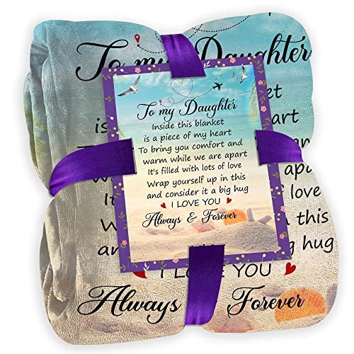 Fastpeace to My Daughter Blanket, Gifts for Daughter from Mom Dad, Christmas Birthday Graduation Thanksgiving Mother Day Best Gift Ideas Throw Blanket for Daughter