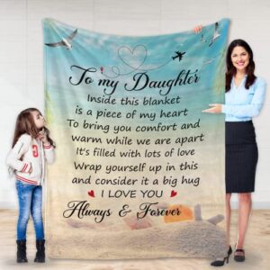 Fastpeace to My Daughter Blanket, Gifts for Daughter from Mom Dad, Christmas Birthday Graduation Thanksgiving Mother Day Best Gift Ideas Throw Blanket for Daughter