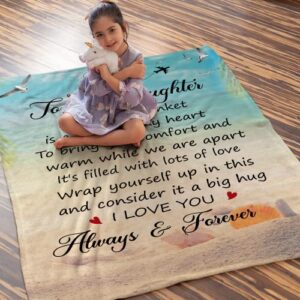 Fastpeace to My Daughter Blanket, Gifts for Daughter from Mom Dad, Christmas Birthday Graduation Thanksgiving Mother Day Best Gift Ideas Throw Blanket for Daughter