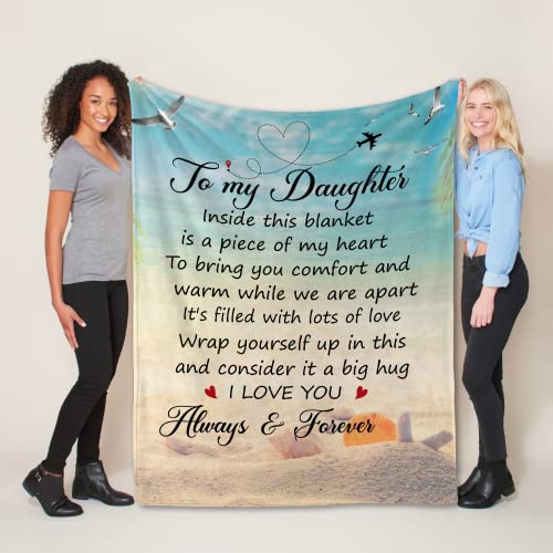 Fastpeace to My Daughter Blanket, Gifts for Daughter from Mom Dad, Christmas Birthday Graduation Thanksgiving Mother Day Best Gift Ideas Throw Blanket for Daughter