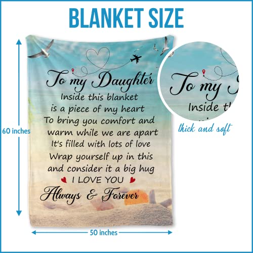 Fastpeace to My Daughter Blanket, Gifts for Daughter from Mom Dad, Christmas Birthday Graduation Thanksgiving Mother Day Best Gift Ideas Throw Blanket for Daughter