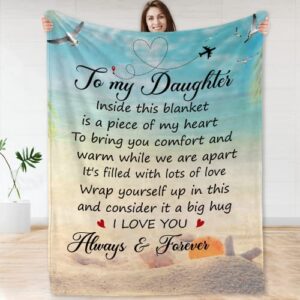 Fastpeace to My Daughter Blanket, Gifts for Daughter from Mom Dad, Christmas Birthday Graduation Thanksgiving Mother Day Best Gift Ideas Throw Blanket for Daughter