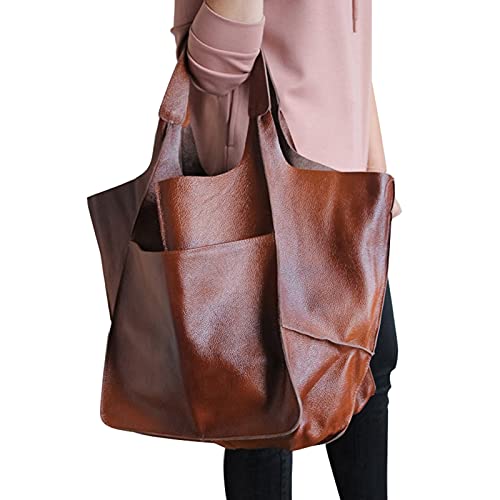 Womens Tote Bag, Pu Leather Bucket Handbag Purse Handbags, Medium Satchel Hobo Purse Designer Work Shoulder Bags