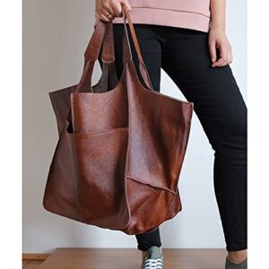 Womens Tote Bag, Pu Leather Bucket Handbag Purse Handbags, Medium Satchel Hobo Purse Designer Work Shoulder Bags