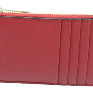 Michael Kors Jet Set Travel Top Zip Card Case Wallet Coin Pouch Chili Red