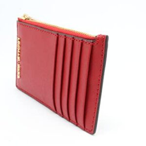 Michael Kors Jet Set Travel Top Zip Card Case Wallet Coin Pouch Chili Red