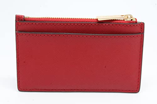 Michael Kors Jet Set Travel Top Zip Card Case Wallet Coin Pouch Chili Red