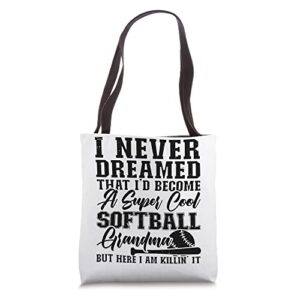 softball grandma tote bag