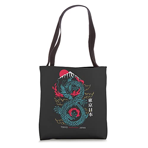 Tokyo Japan Asian Retro 80's Style Japanese Aesthetic Dragon Tote Bag