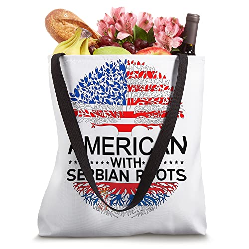 Proud Serbian American Flag Serbia USA Serbian Heritage Tote Bag