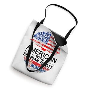 Proud Serbian American Flag Serbia USA Serbian Heritage Tote Bag