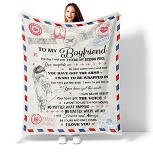 gifts for boyfriend, boyfriend gifts blanket, birthday gifts for boyfriend, boyfriend best gifts from girlfriend, anniversary romantic unique gift ideas for him, to my boyfriend throw blanket 60″x 50″