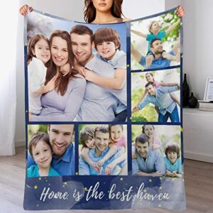 custom personalized blanket with photo & name – personalized picture collage blanket soft using my own photos custom gifts for dad, mom, family, friends, couples