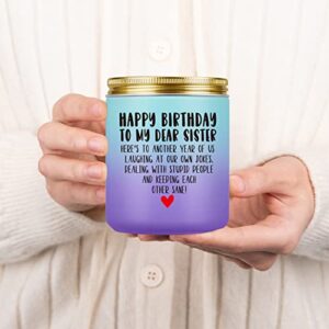 GSPY Sister Birthday Candle - Funny Birthday Gifts for Sister - Sister Birthday Gifts from Sister, Brother - Happy Birthday to My Dear Sister - Happy Birthday Gifts for Sister, Little, Big Sister