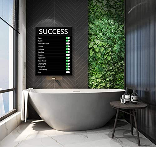 Success patient consistency hard work risk inspirational poster inspiring wall art self motivating black canvas decorative front quotes encouraging gift entrepreneur wall art office classroom living room 12 "x16" x1 unframed