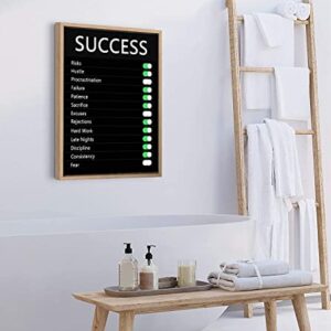 Success patient consistency hard work risk inspirational poster inspiring wall art self motivating black canvas decorative front quotes encouraging gift entrepreneur wall art office classroom living room 12 "x16" x1 unframed