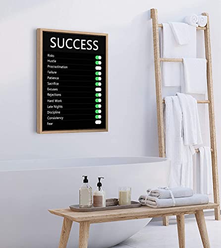 Success patient consistency hard work risk inspirational poster inspiring wall art self motivating black canvas decorative front quotes encouraging gift entrepreneur wall art office classroom living room 12 "x16" x1 unframed