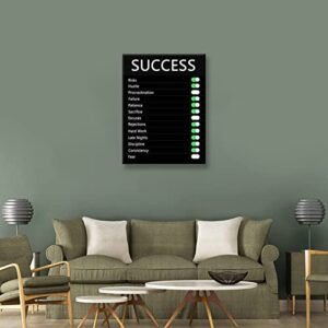 Success patient consistency hard work risk inspirational poster inspiring wall art self motivating black canvas decorative front quotes encouraging gift entrepreneur wall art office classroom living room 12 "x16" x1 unframed