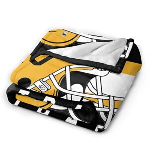 RUNMIND Pittsburgh Blanket Custom Blankets Personalized Fleece Throw Blankets Name Number for Fans Gifts, Black Yellow, 50''x40''/60''x50''/80''x60''