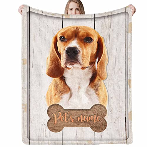 Artsadd Personalized Dog Memorial Blanket with Dog Pictures & Name Custom Pet Memorial Blanket Dog Remembrance Customized Bed Throw Blanket Sympathy Remembrance Made in USA