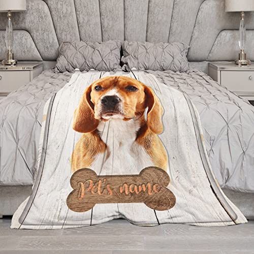 Artsadd Personalized Dog Memorial Blanket with Dog Pictures & Name Custom Pet Memorial Blanket Dog Remembrance Customized Bed Throw Blanket Sympathy Remembrance Made in USA