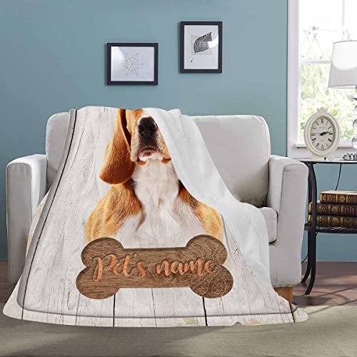 Artsadd Personalized Dog Memorial Blanket with Dog Pictures & Name Custom Pet Memorial Blanket Dog Remembrance Customized Bed Throw Blanket Sympathy Remembrance Made in USA