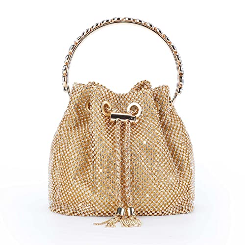 UBORSE Women Evening Clutch Bags Purses Handbags Crystals Sparkly Diamond Glitter Bag Bucket Handbag Rhinestone Clutch for Prom Cocktail Wedding