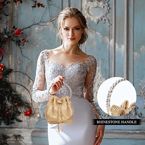 UBORSE Women Evening Clutch Bags Purses Handbags Crystals Sparkly Diamond Glitter Bag Bucket Handbag Rhinestone Clutch for Prom Cocktail Wedding