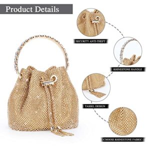 UBORSE Women Evening Clutch Bags Purses Handbags Crystals Sparkly Diamond Glitter Bag Bucket Handbag Rhinestone Clutch for Prom Cocktail Wedding