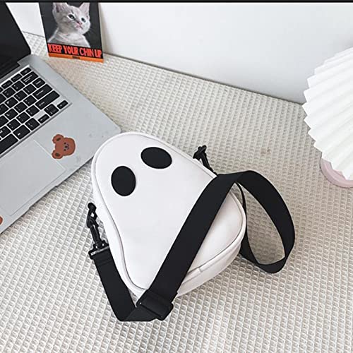 AfupGb Halloween Purse Cute Ghost Bag, Funny Cartoon Ghost Sarchel Crossbody Bag for Women, Women Shoulder Bags (White)