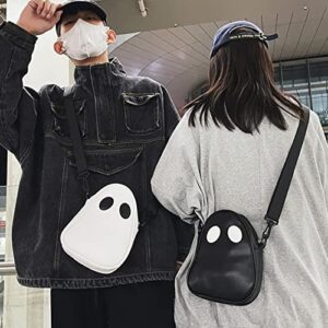 AfupGb Halloween Purse Cute Ghost Bag, Funny Cartoon Ghost Sarchel Crossbody Bag for Women, Women Shoulder Bags (White)